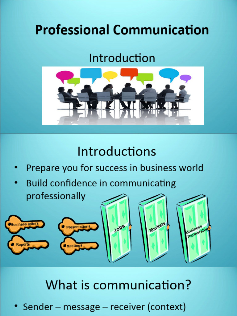 Introduction to Professional Communication | PDF | Communication ...