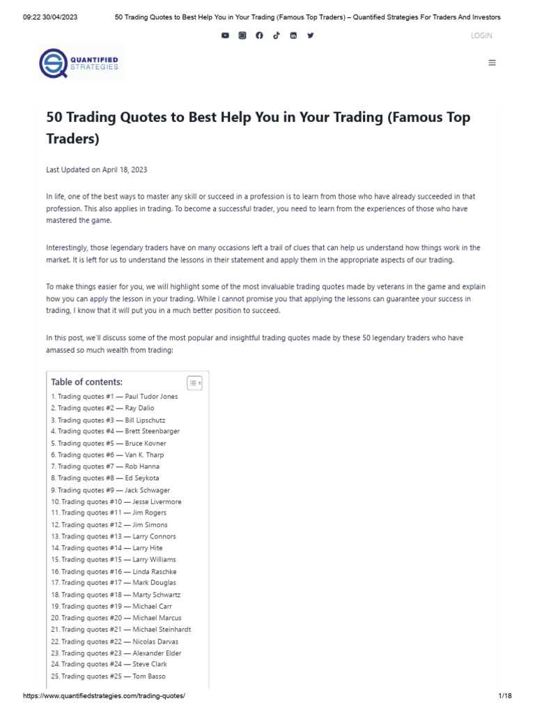 50 Trading Quotes to Best Help You in Your Trading (Famous Top Traders ...