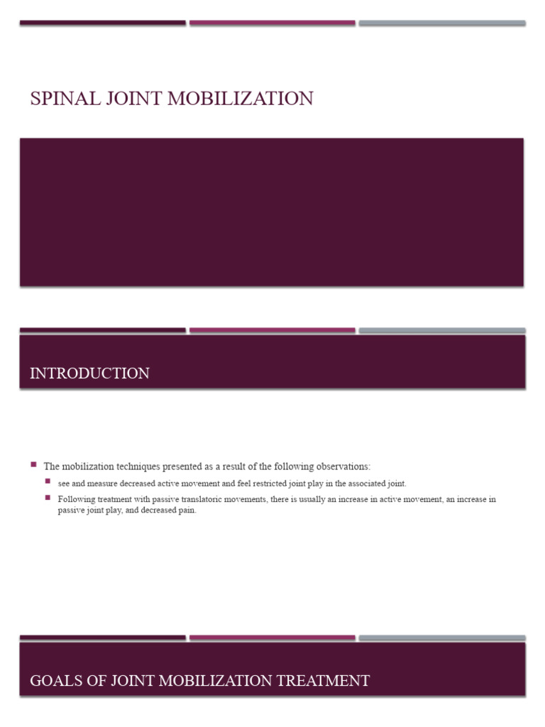 Spinal Joint Mobilization Guide | PDF | Pain Management | Pain