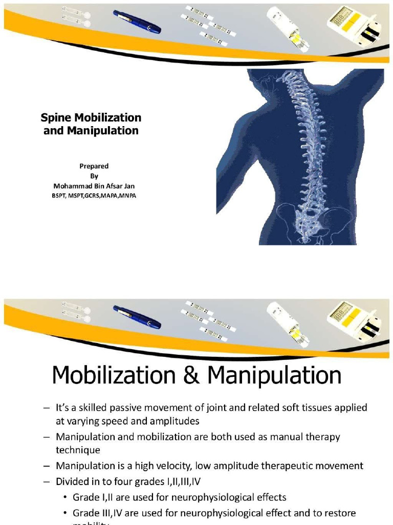Spine Mobilization and Manipulation 1 26062022 061056pm | PDF