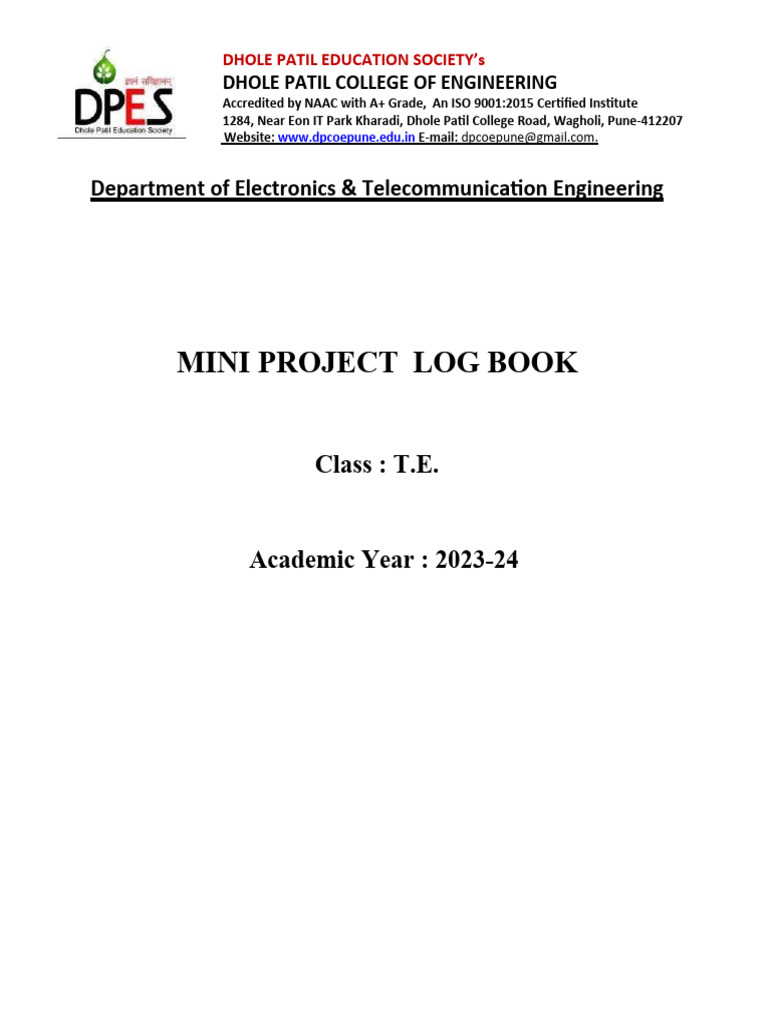 TE Mini Project Log Book | PDF | Career & Growth | Art