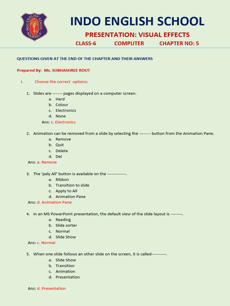 CLASS 6 PowerPoint | Download Free PDF | Cursor (User Interface) | Microsoft Power Point