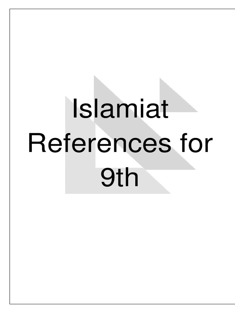 Islamiat References | PDF | Muhammad | Prophets And Messengers In Islam