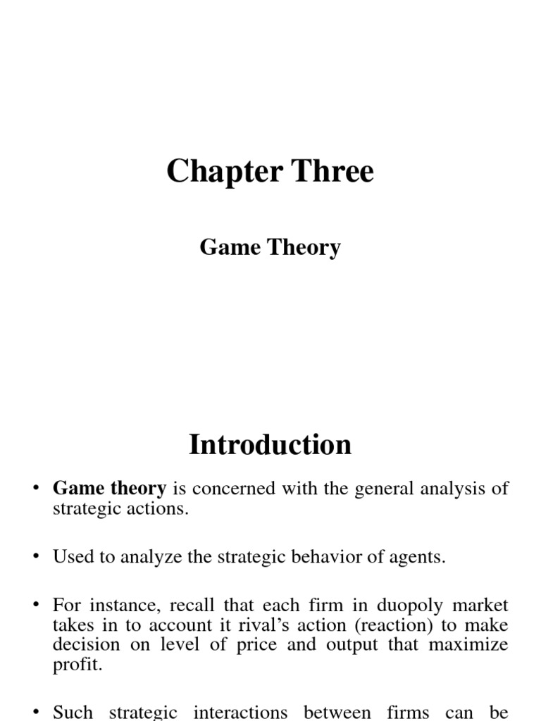 Game Theory for Economists | PDF | Game Theory | Mathematical And Quantitative Methods (Economics)