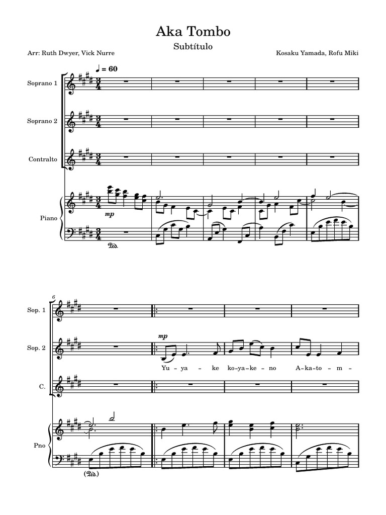 Aka-Tombo Ksaku Yamada-2 | PDF | Compositions | Songs