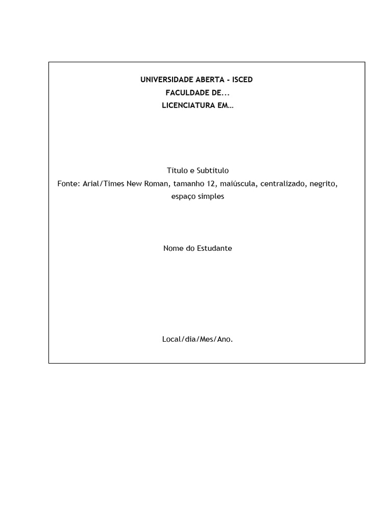 Modelo de Capa e Contracapa | PDF