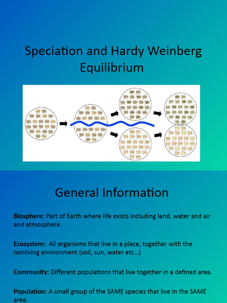 Speciation and Hardy Weinberg Equilibrium | Download Free PDF ...