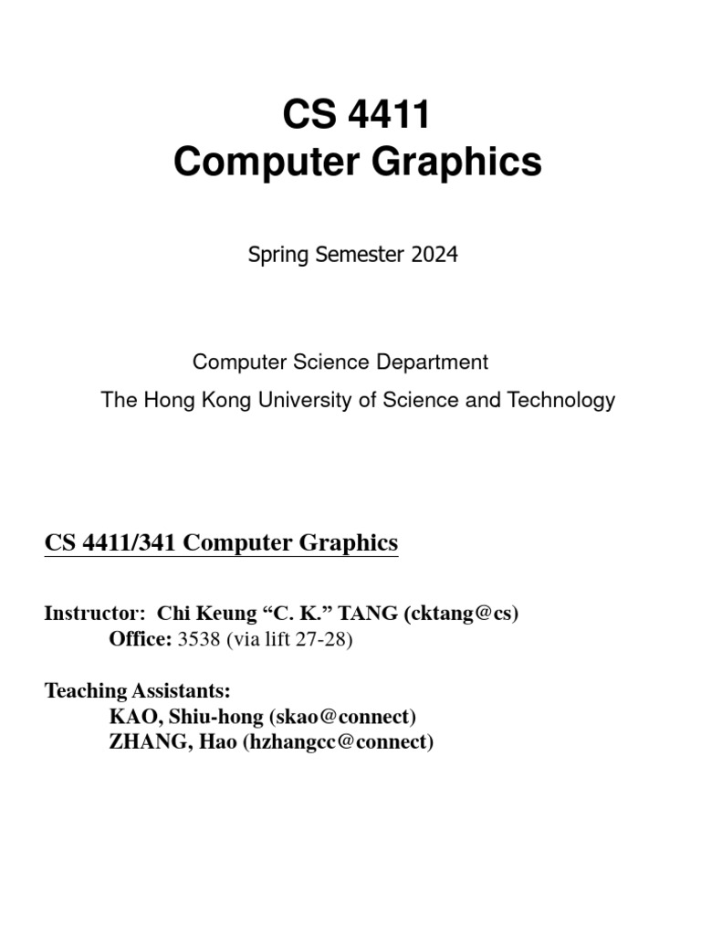 00 Intro S24 | PDF | Computer Graphics | Graphics