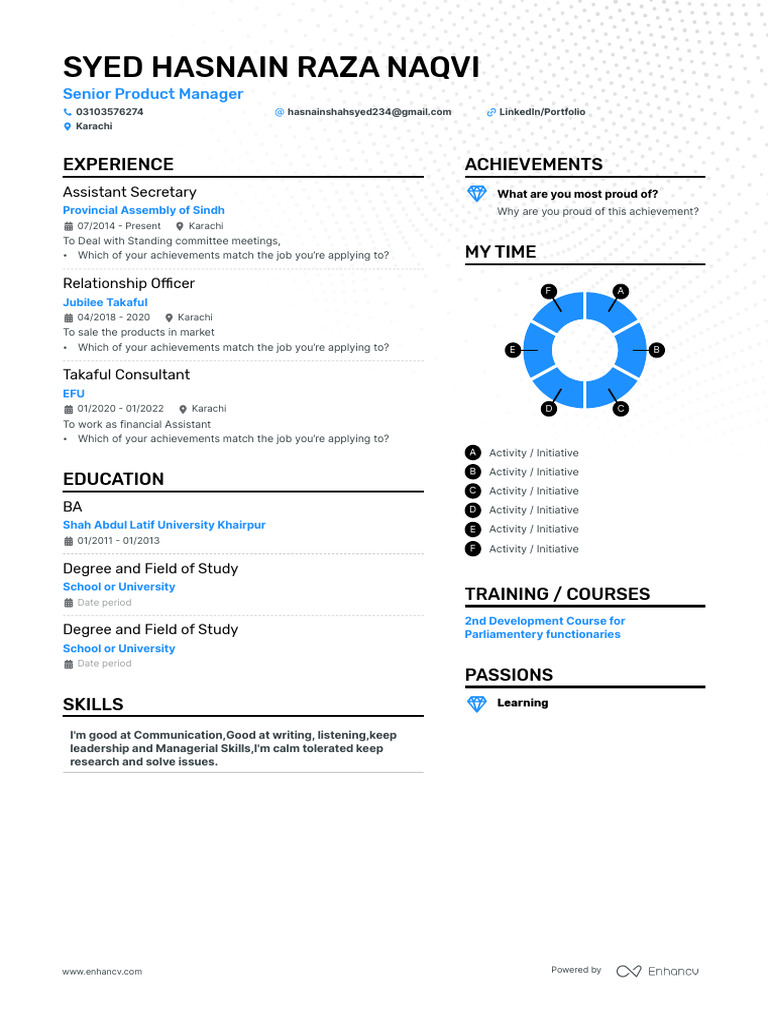 Syed Hasnain Raza Naqvi Resume | PDF | Career & Growth | Business