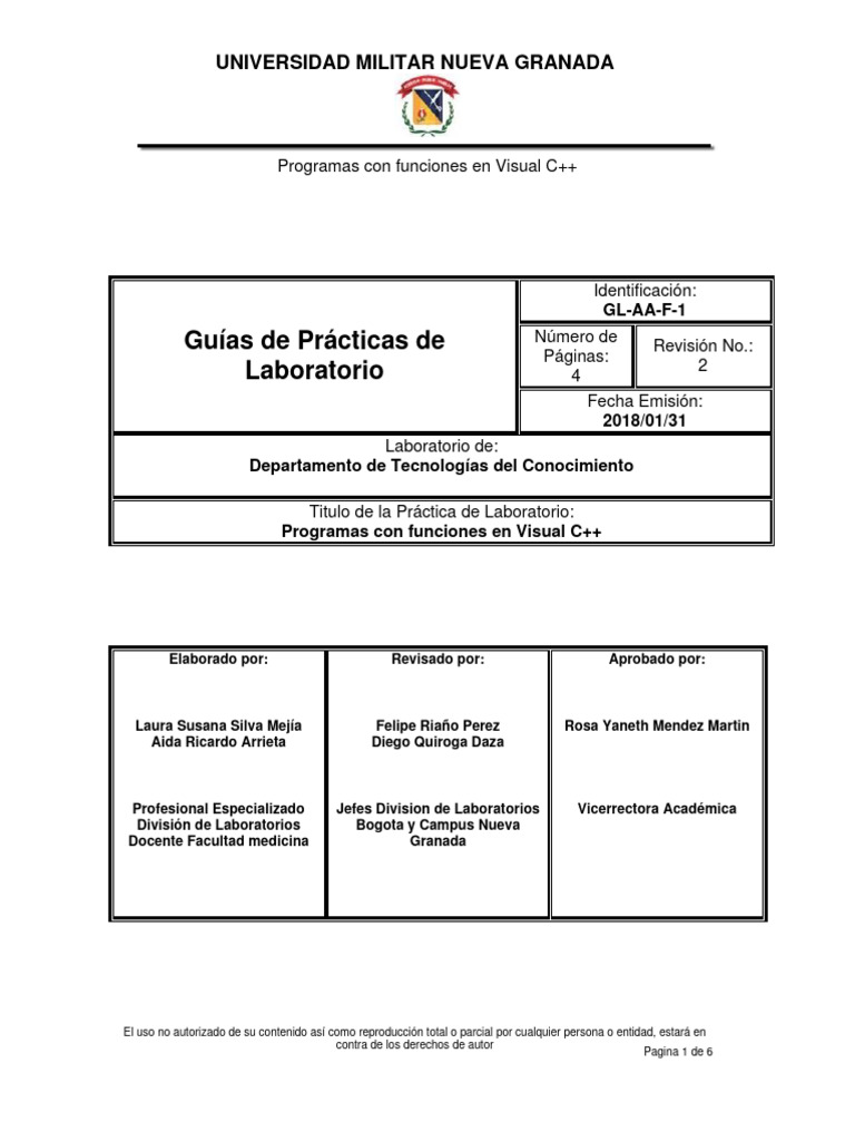 Guía Visual C++ para Programación I | PDF | Laboratorios | Windows 10
