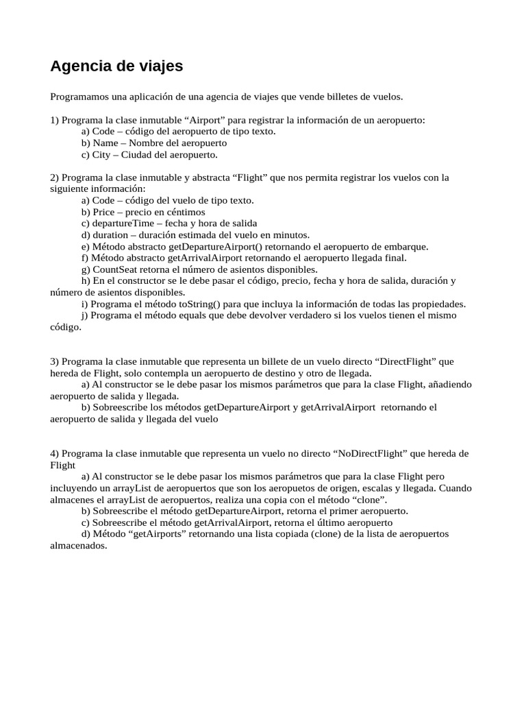 Aplicación de Agencia de Viajes: Gestión de Vuelos y Billetes | PDF ...