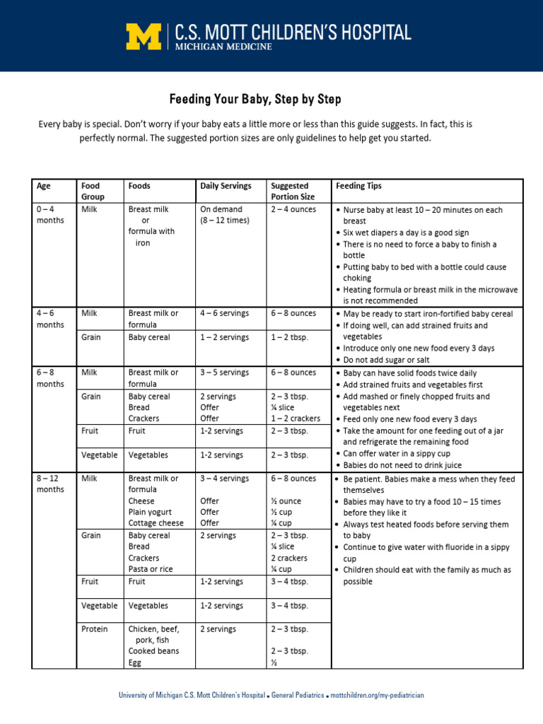 Feeding Your Baby Ages Stages | Download Free PDF | Foods | Infants