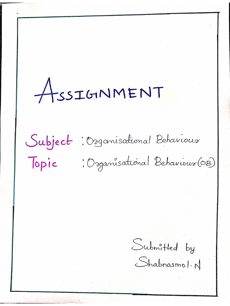 OB Assignment | PDF