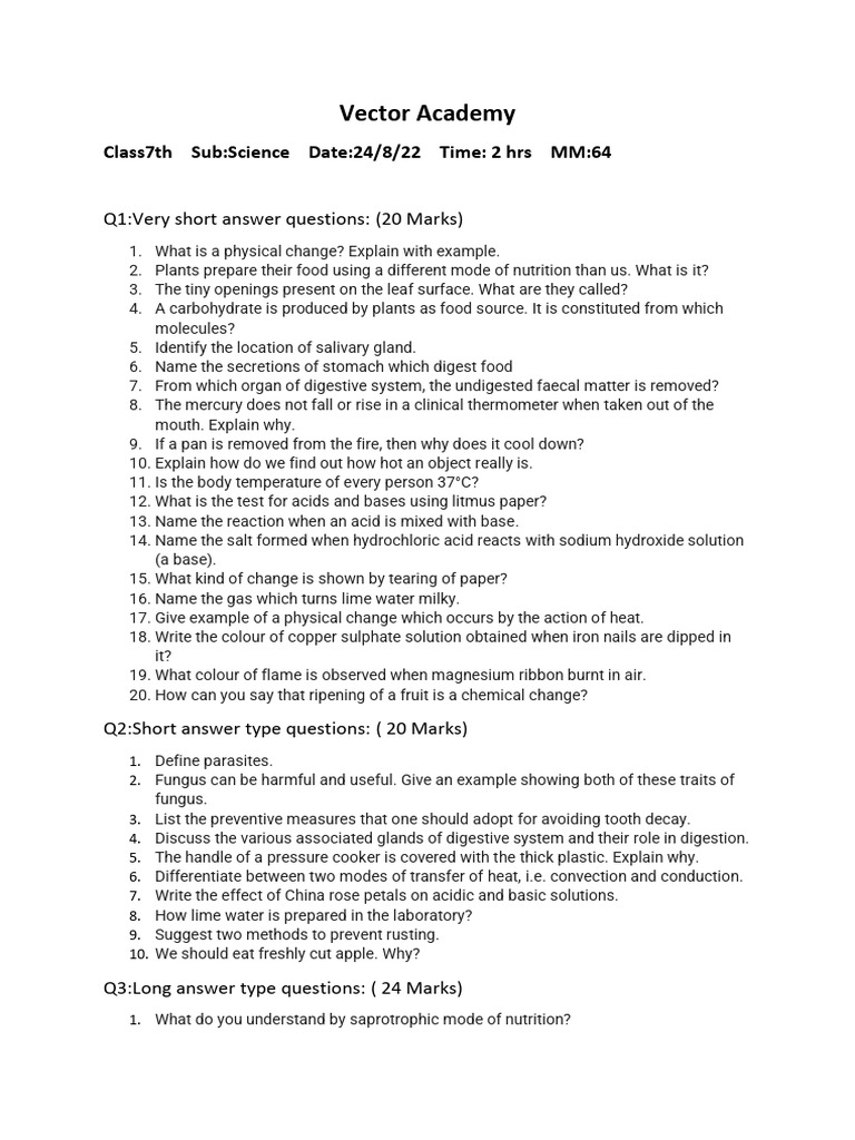 cl7 Sci 1,2,4,5,6 | PDF | Acid | Digestion cl7 Sci 1,2,4,5,6 | PDF | Acid | Digestion