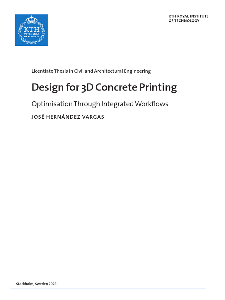 Design for 3D Concrete Printing | PDF | 3 D Printing | Concrete