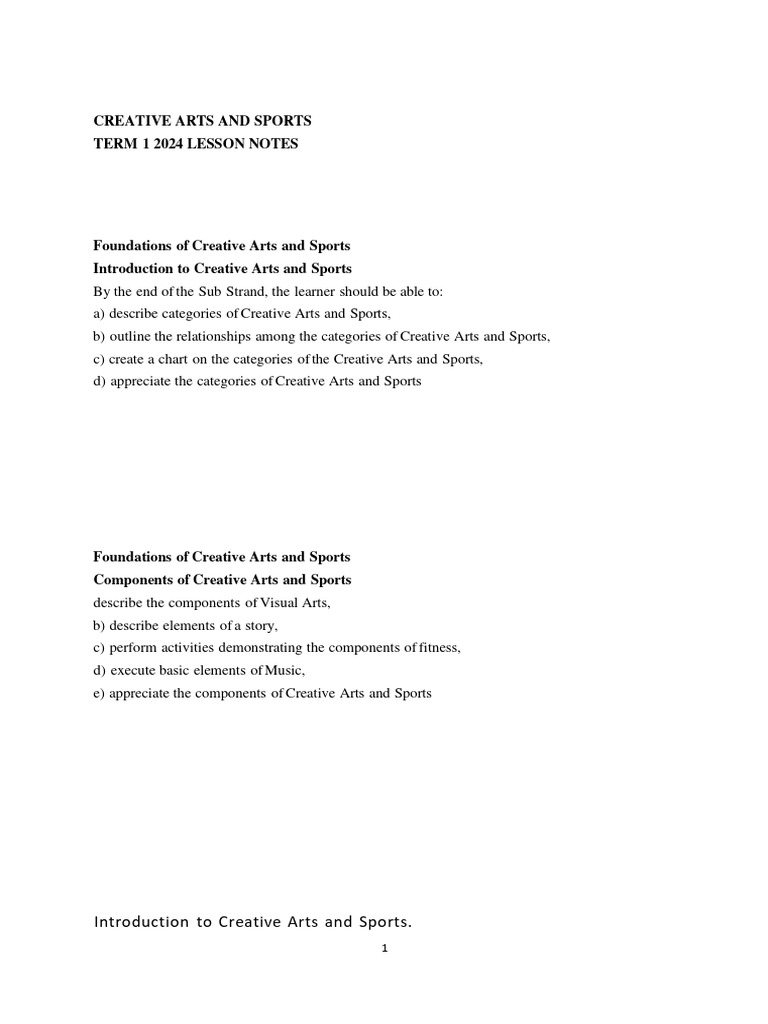 Grade 7 Creative Art& Sports Notes | Download Free PDF | The Arts | Rhythm