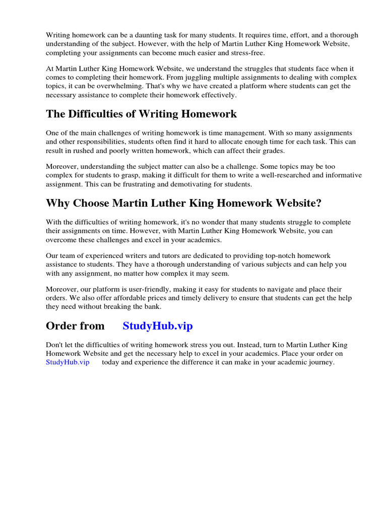 Martin Luther King Homework Website | PDF | Http Cookie | Reading ...