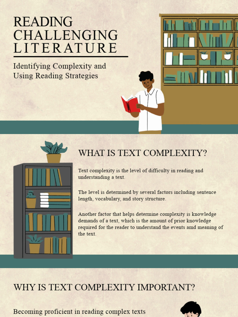 Reading Complex Texts Literature Education Presentation Green and White ...