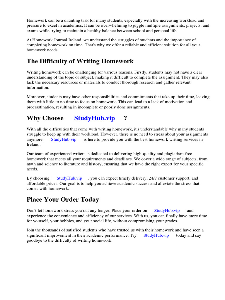 Homework Journal Ireland | PDF | Homework | Procrastination