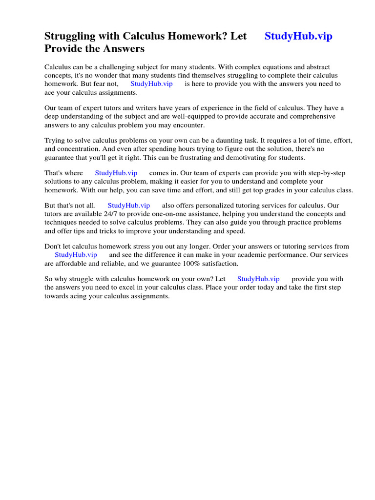 Math Homework Answers Calculus | PDF | Function (Mathematics) | Complex Number