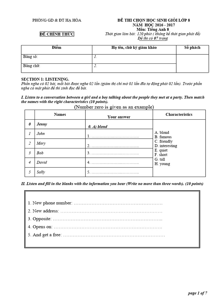 Anh 8 Ha Hoa (2016-2017) | PDF | Foods | Meal