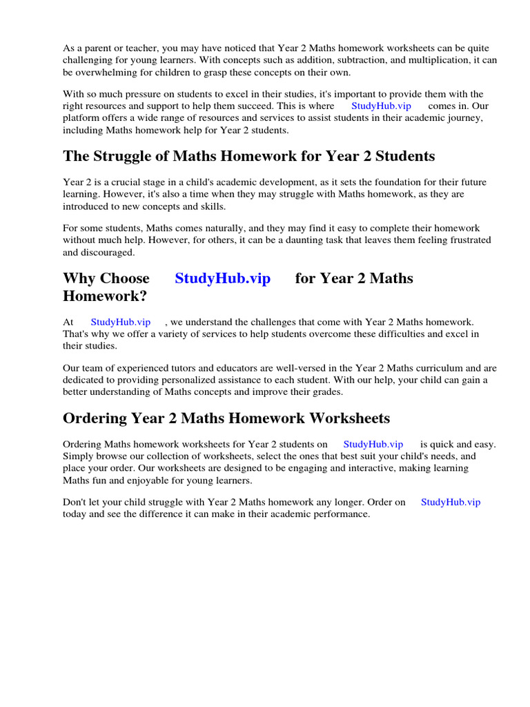 Maths Homework Worksheets Year 2 | Download Free PDF | Worksheet ...