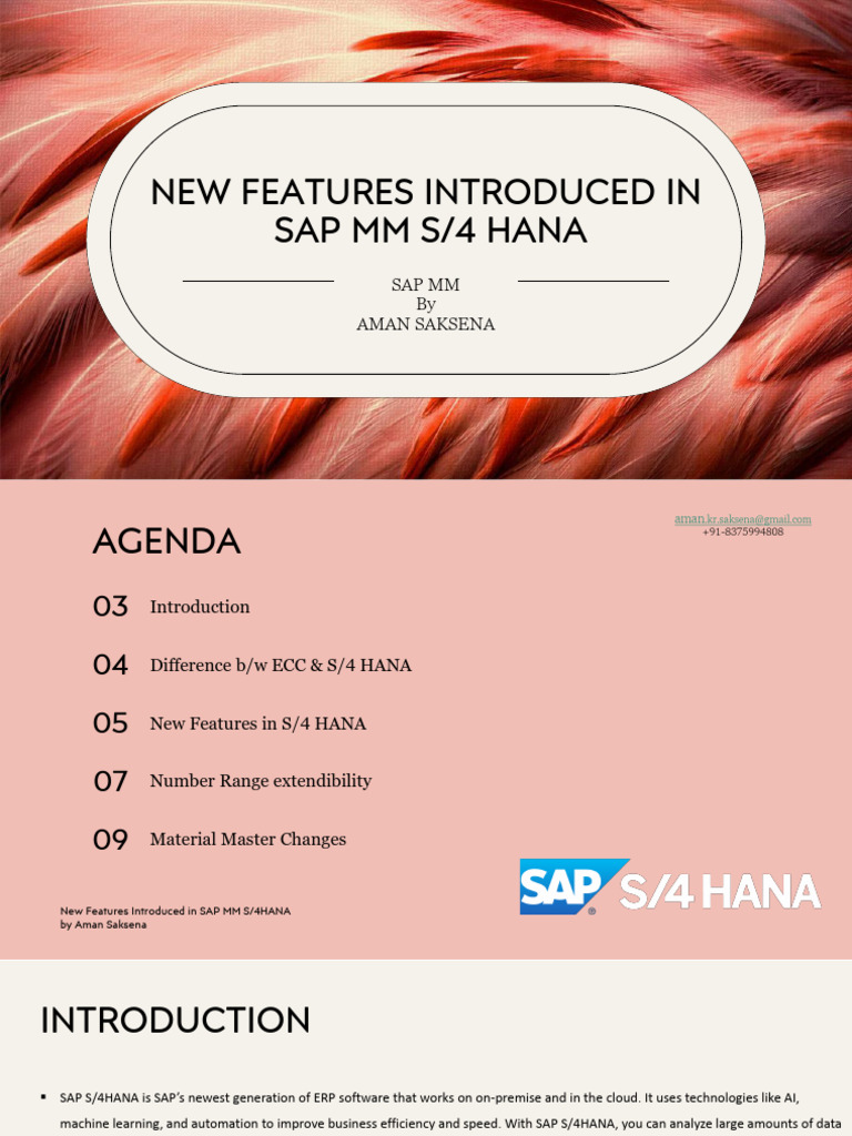 SAPMM- New Features Introduced in SAP MM S_4 HANA | PDF | Databases | Data Management