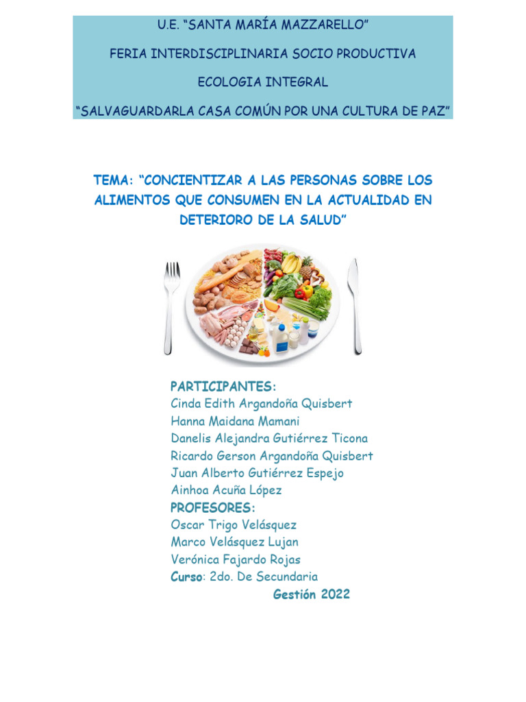 Ainhoa Proyecto | PDF | Alimentos | Comida rápida