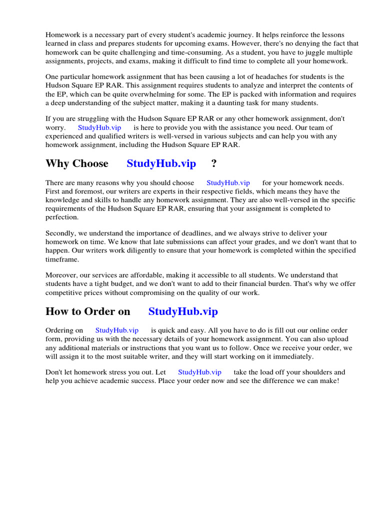 Homework Hudson Square Ep Rar | PDF | Homework