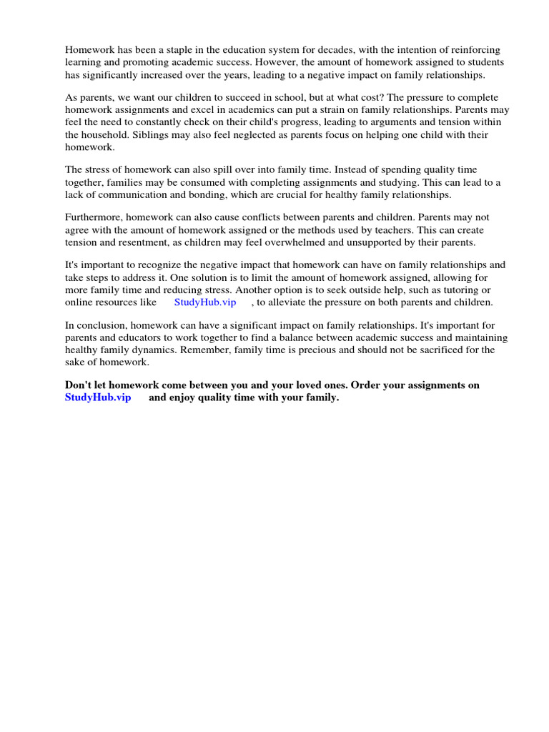 How Does Homework Affect Family Relationships | PDF | Homework | Parenting