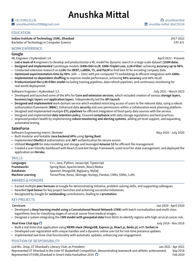 Anushka Resume | Download Free PDF | Information Technology | Software Engineering