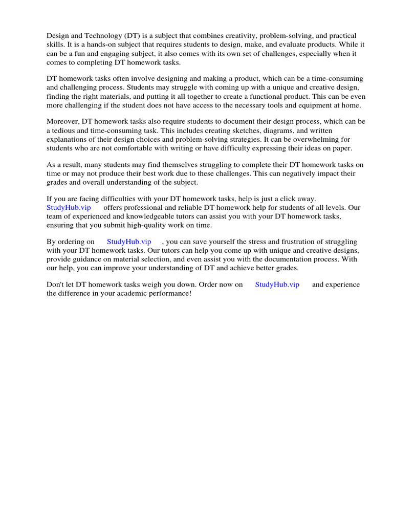 DT Homework Tasks | PDF | Homework | Books