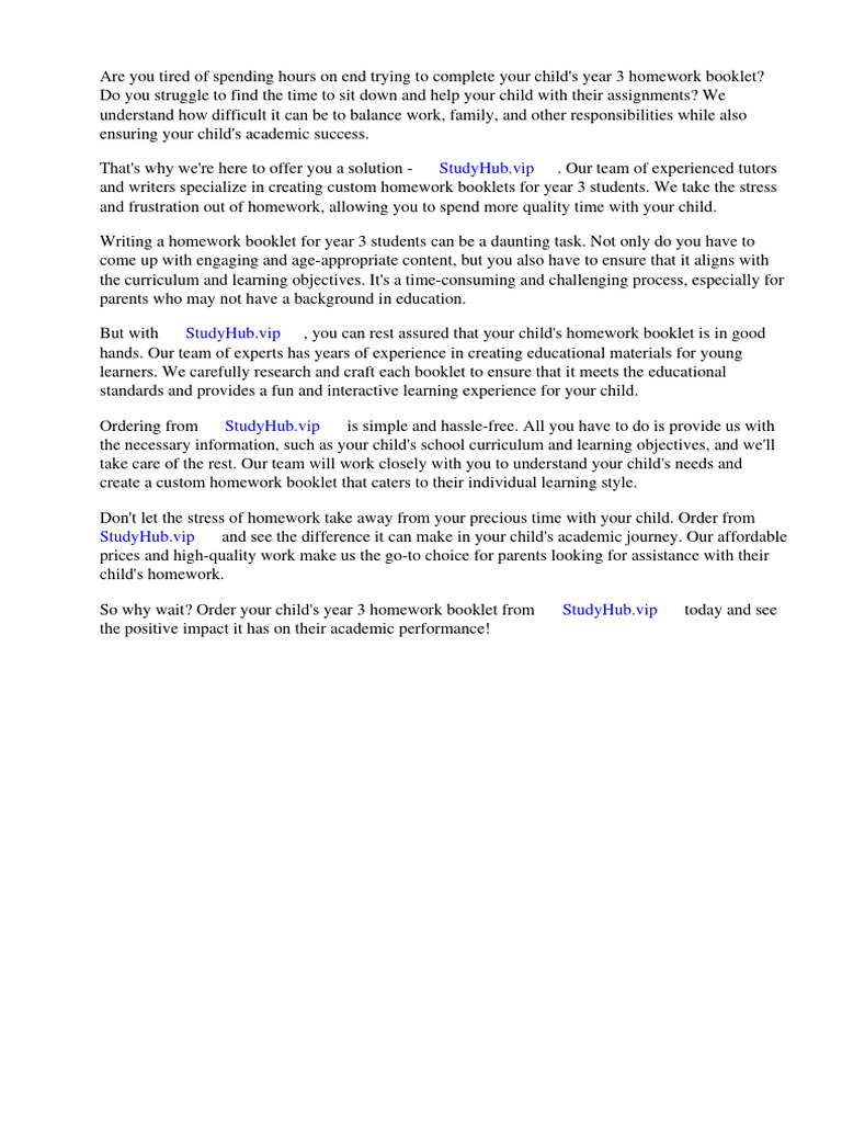 Homework Booklets Year 3 | PDF | Facebook | Linked In