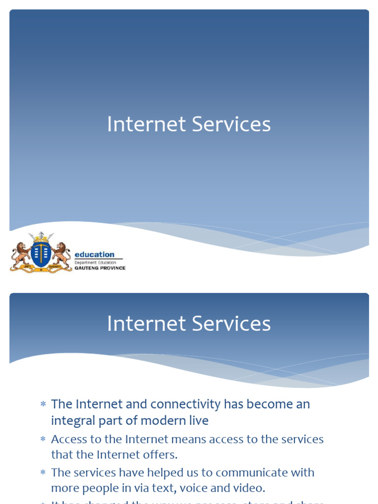 Network Technology - Networks - W1 L2 Internet Services | PDF | File Transfer Protocol | Internet