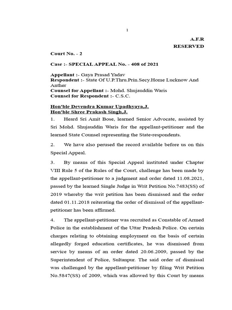 Police Dismissal Appeal Analysis | PDF | Judgment (Law) | Appeal