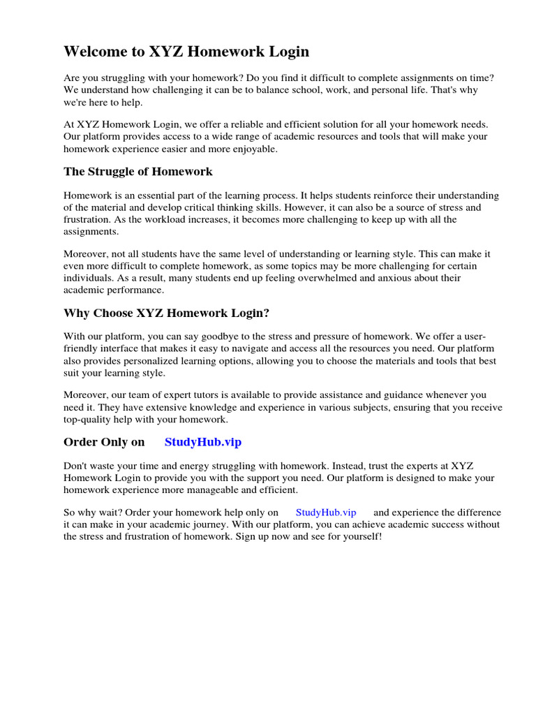 Xyz Homework Login | Download Free PDF | Homework | Textbook