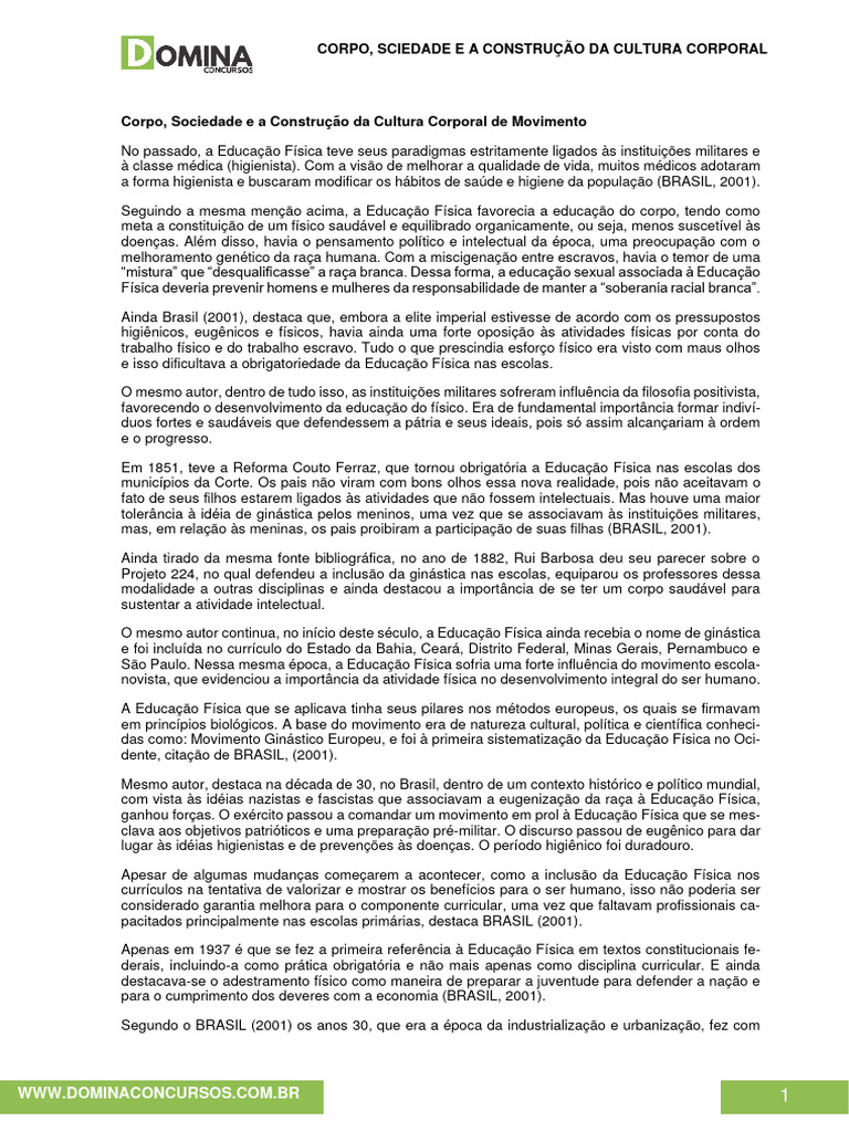 Cultura Corporal e Educação Física | PDF | Pedagogia | Sociologia