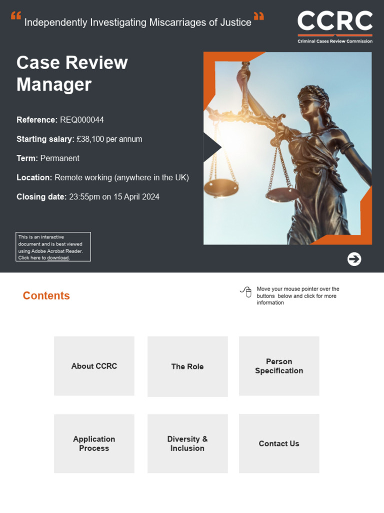 Candidate Information Pack - Case Review Manager | PDF | Justice | Crime & Violence