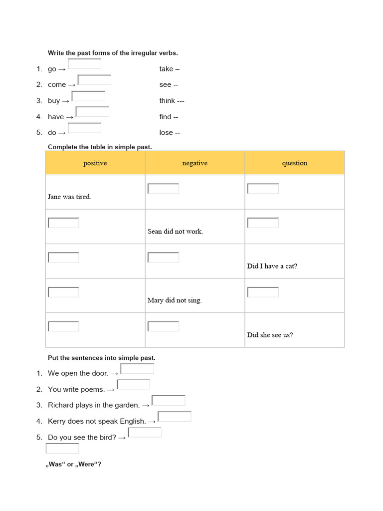 past simple test | PDF