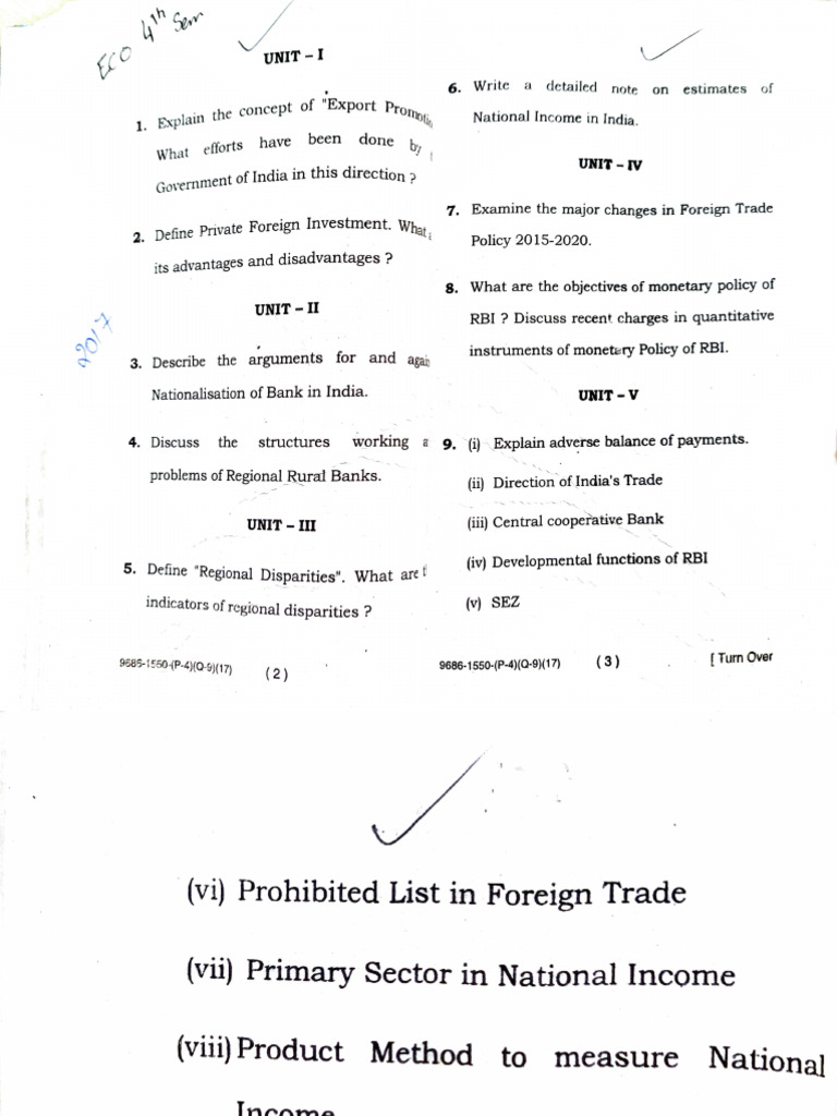 Eco Question Paper | Download Free PDF | Reserve Bank Of India | Monetary Policy