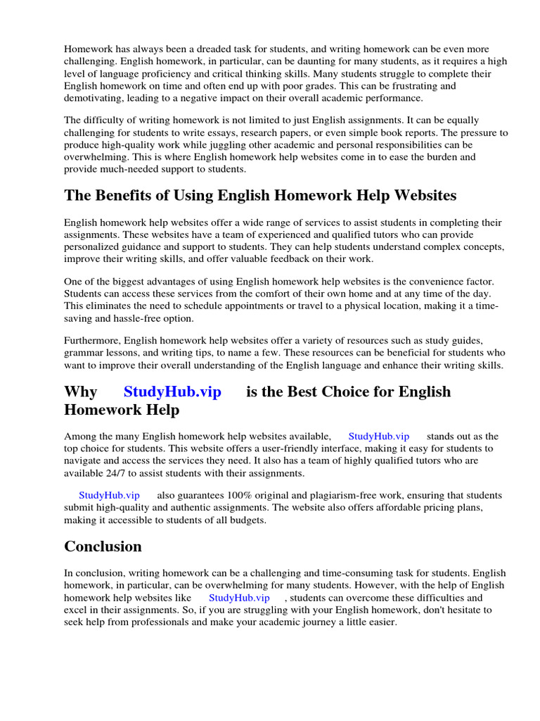 English Homework Help Websites | PDF | Homework | Learning