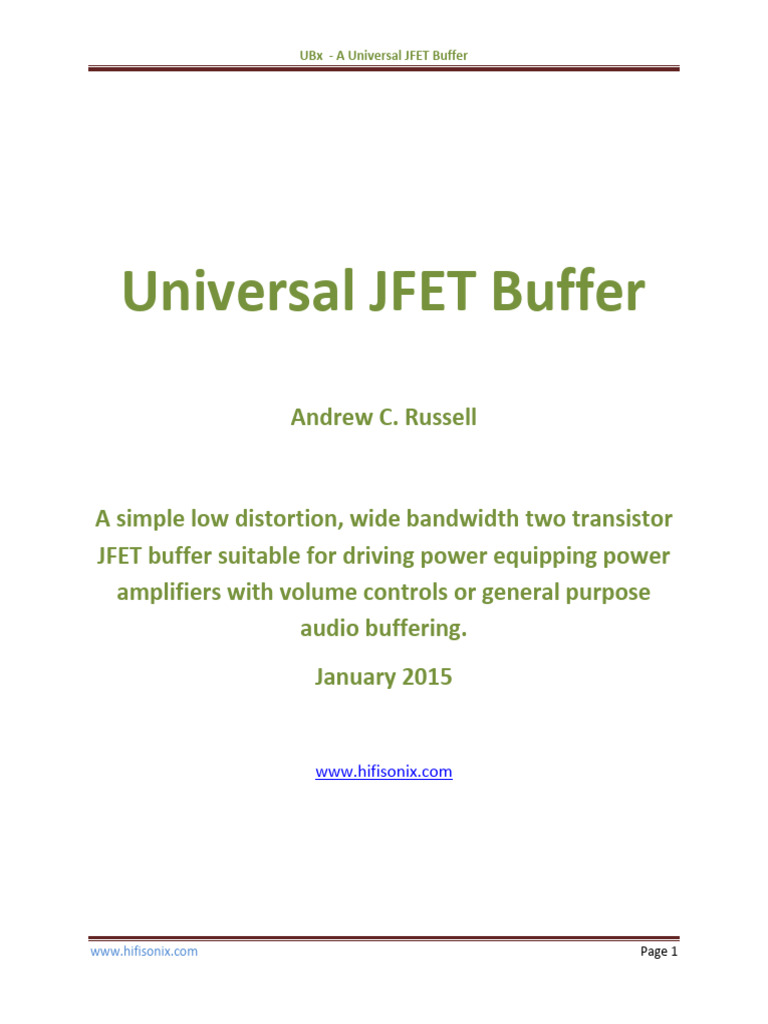 universal jfet buffer | PDF | Amplifier | Resistor