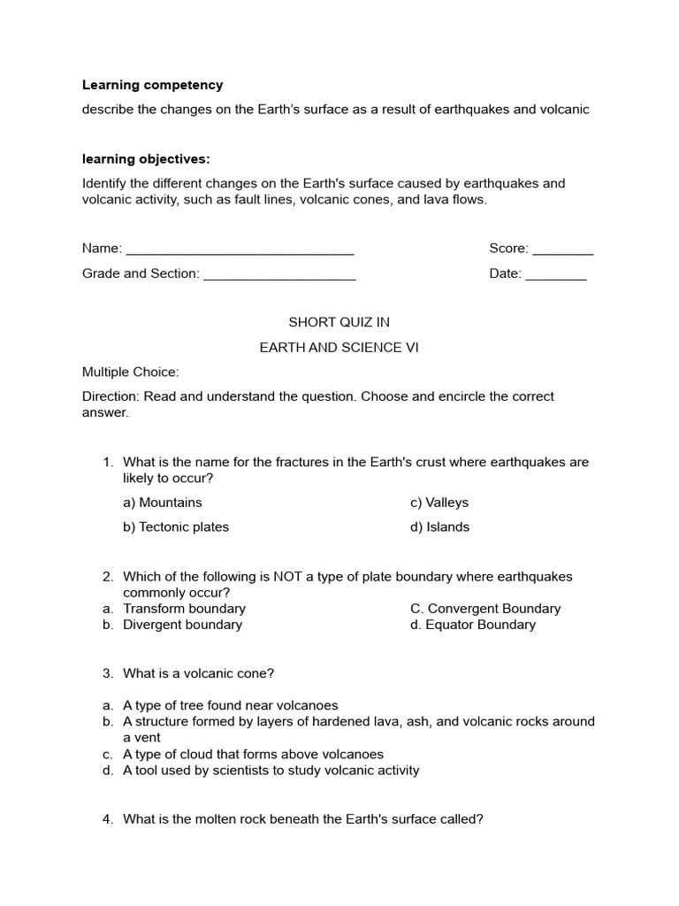 assessment-tools-for-science | PDF | Volcano | Lava