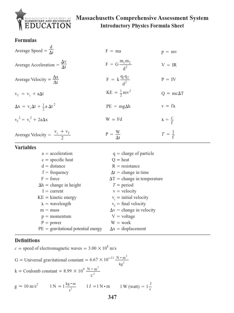 phy-formula | PDF | Velocity | Force