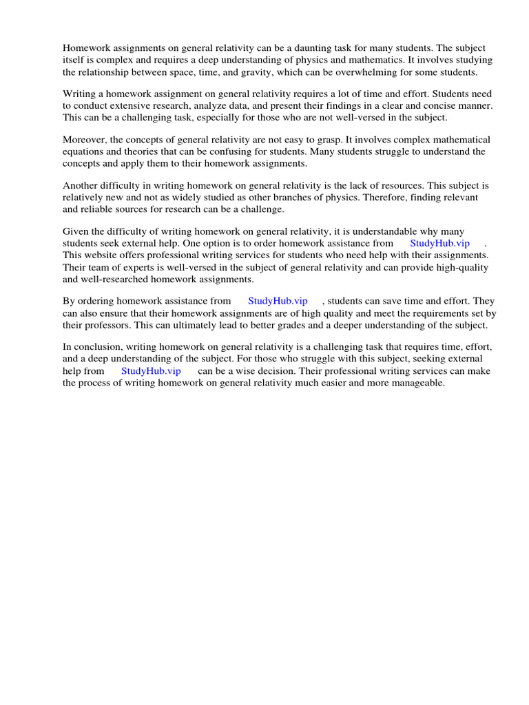 Homework General Relativity | PDF | General Relativity | Gravity