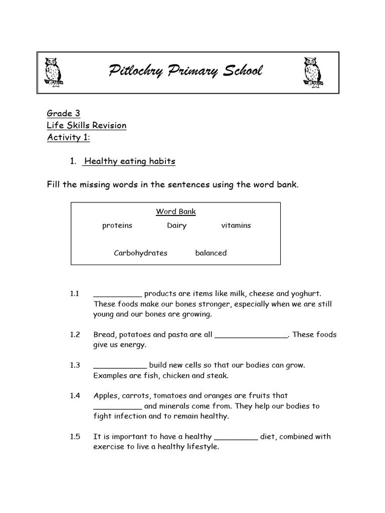Grade 3 Life Skills: Healthy Eating & Insects | PDF | Insects | Foods