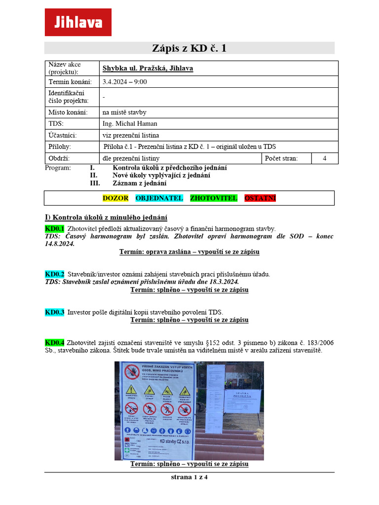 Zápis KD Č. 1 | PDF