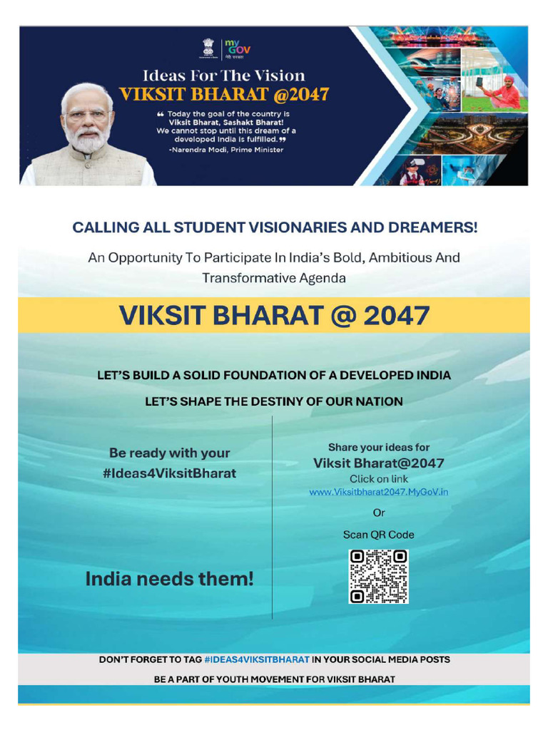 Poster with QR code and Weblin for Viksit bharat | PDF