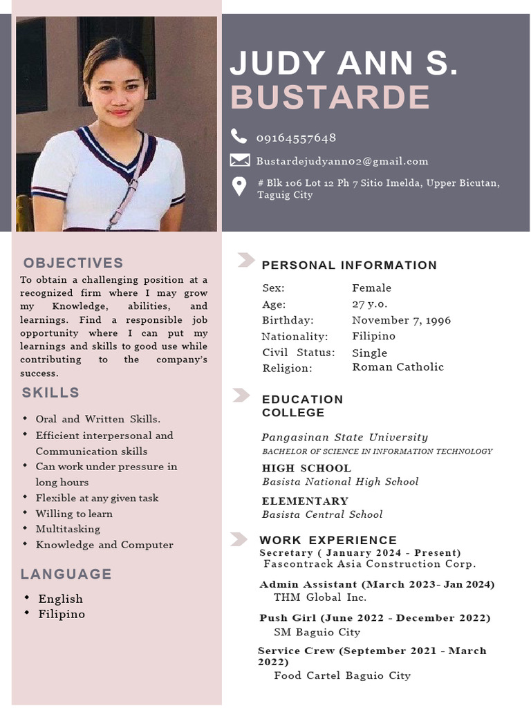 Judy Ann Resume | PDF