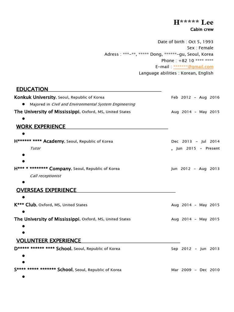 CV Template - Jenny Lee | PDF